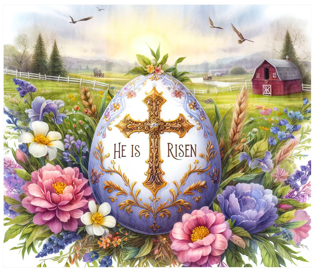 He Is Risen Easter Egg Cotton Fat Quarter Panel Heavenly Fabric Shop 0588