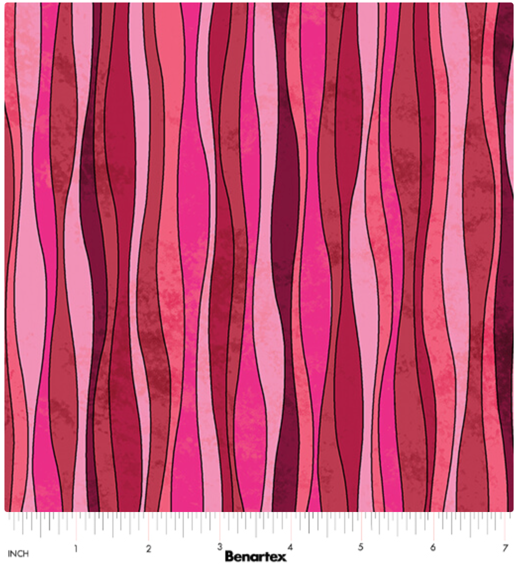 Upwords Waves Rose Cotton Fabric Heavenly Fabric Shop