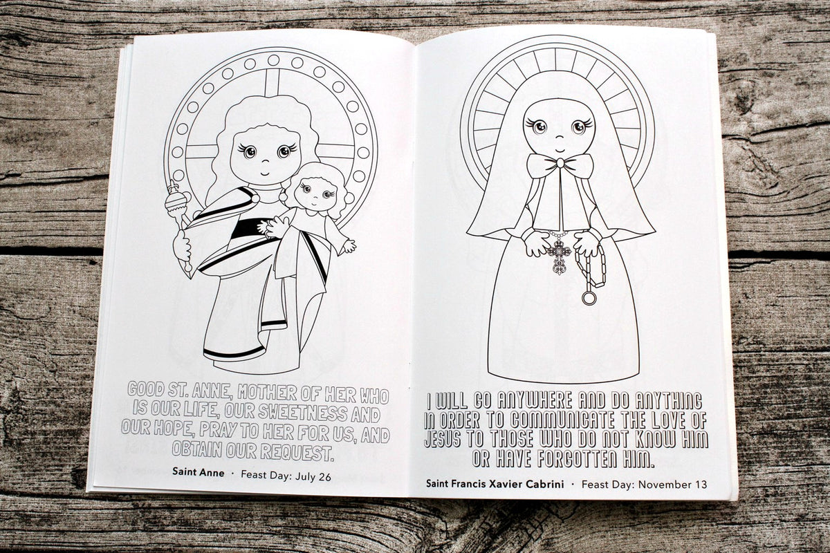 44 Catholic Saints Vol. 2 Coloring Book – Heavenly Fabric Shop