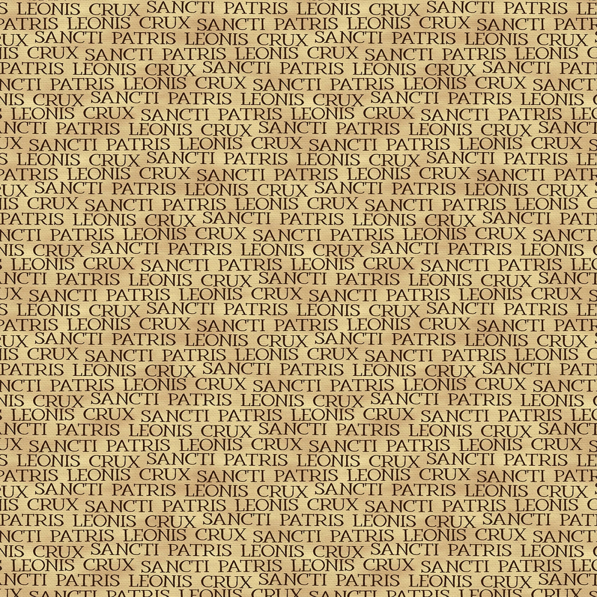 Leo XIV Latin Words Gold Cotton Fabric – Heavenly Fabric Shop