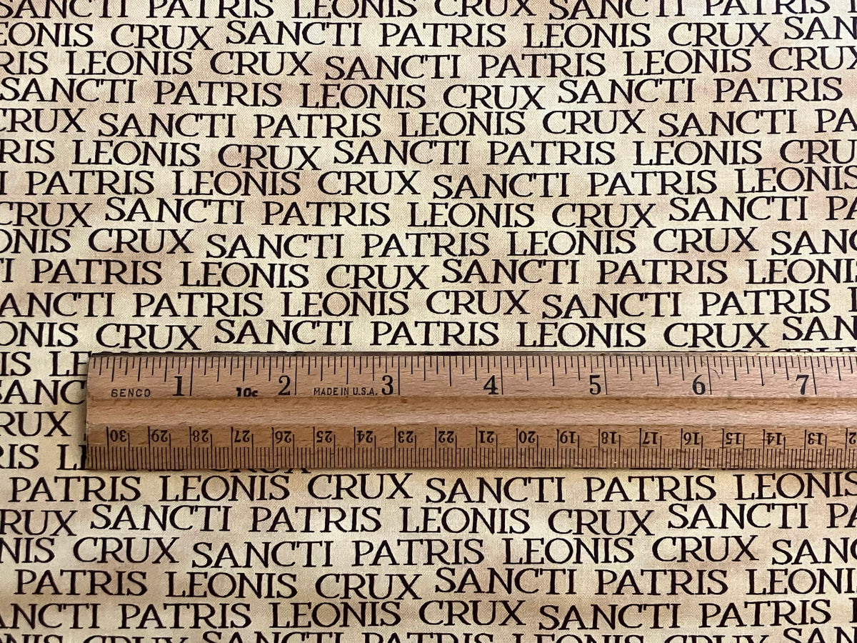 Leo XIV Latin Words Gold Cotton Fabric – Heavenly Fabric Shop