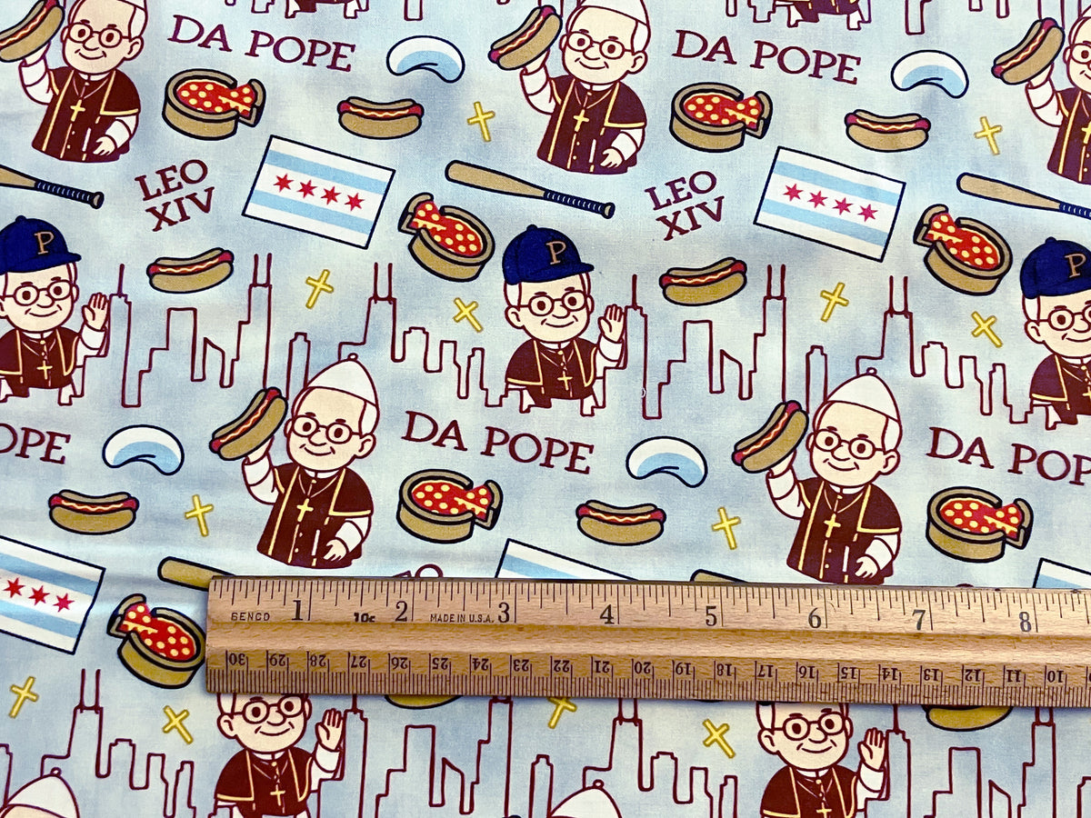Leo XIV Da Pope Blue Cotton Fabric – Heavenly Fabric Shop