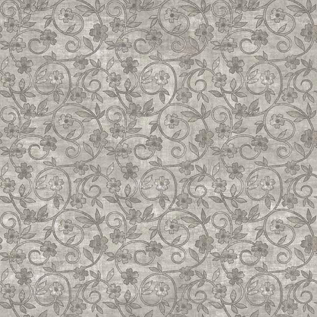 Rejoice Floral Scroll Gray Cotton Fabric – Heavenly Fabric Shop