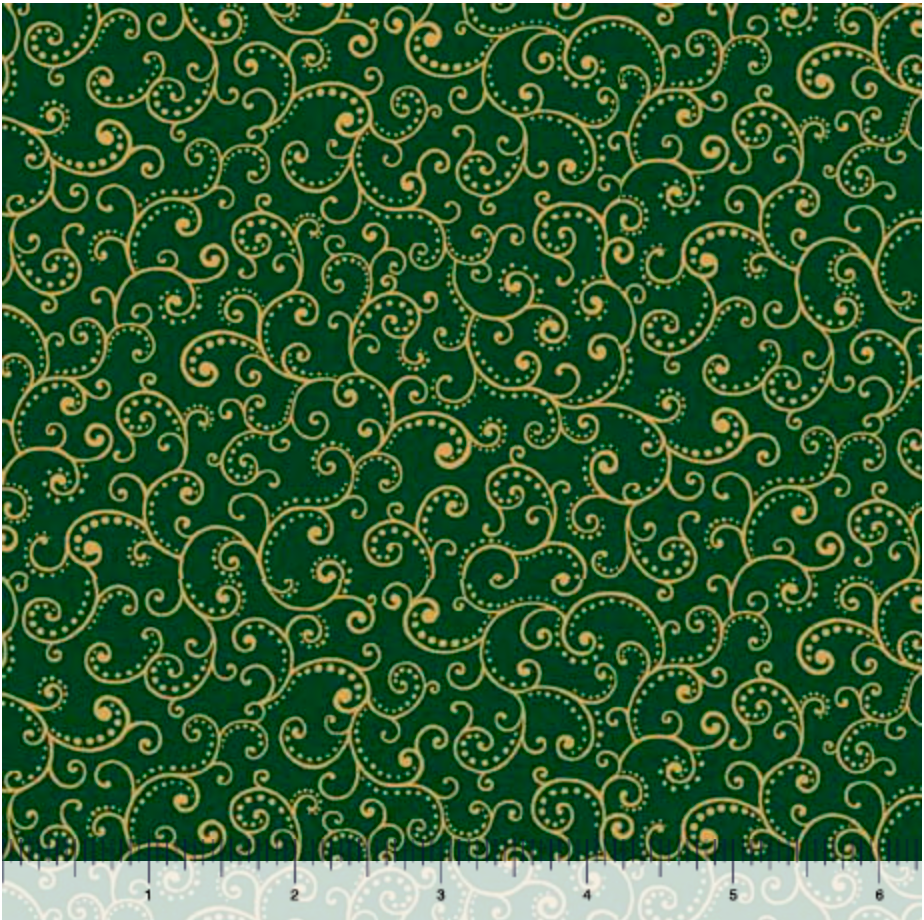 Poinsettia Symphony Scroll Forest Cotton Fabric – Heavenly Fabric Shop
