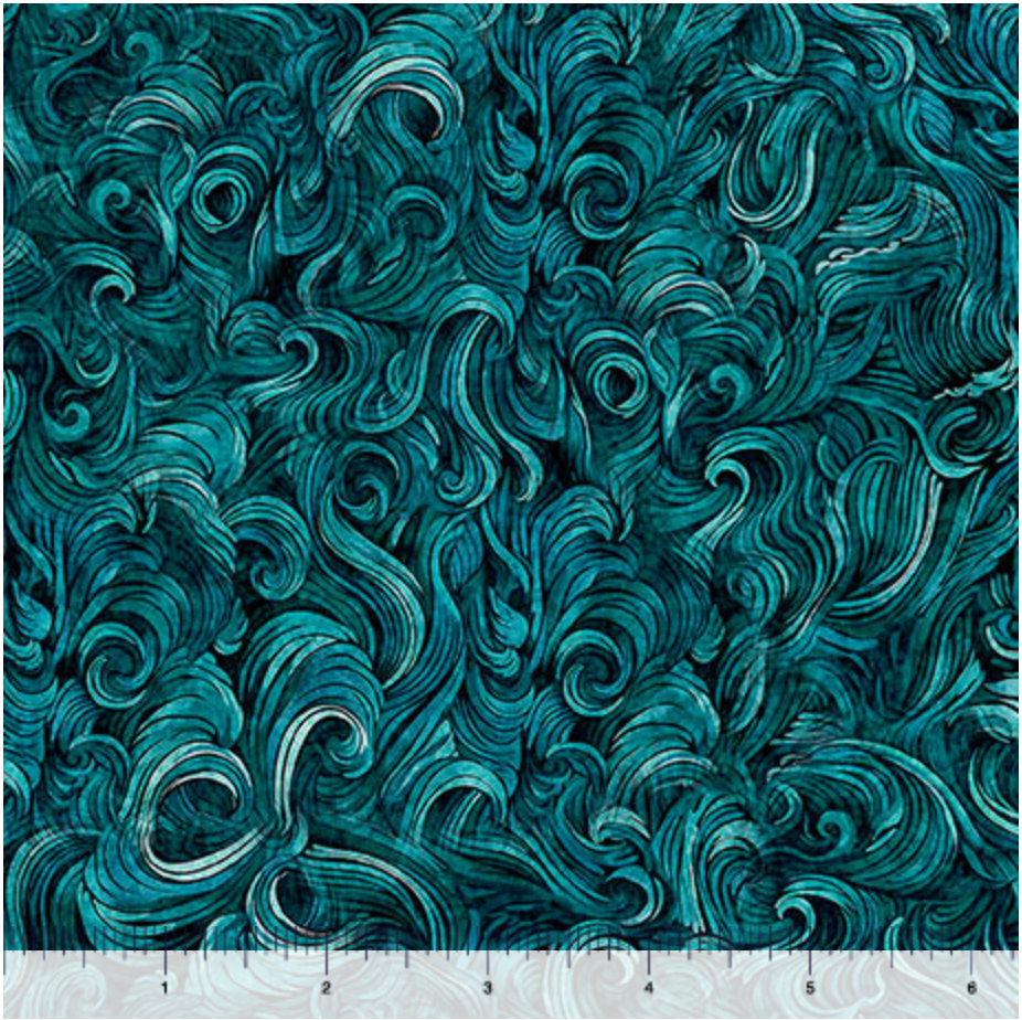 Deep Sea Dazzle Waves Teal Blender Cotton Fabric – Heavenly Fabric Shop