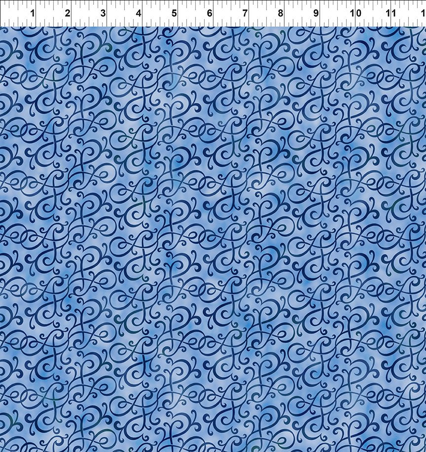 Glorious Garden Blue Scrolls Cotton Fabric – Heavenly Fabric Shop