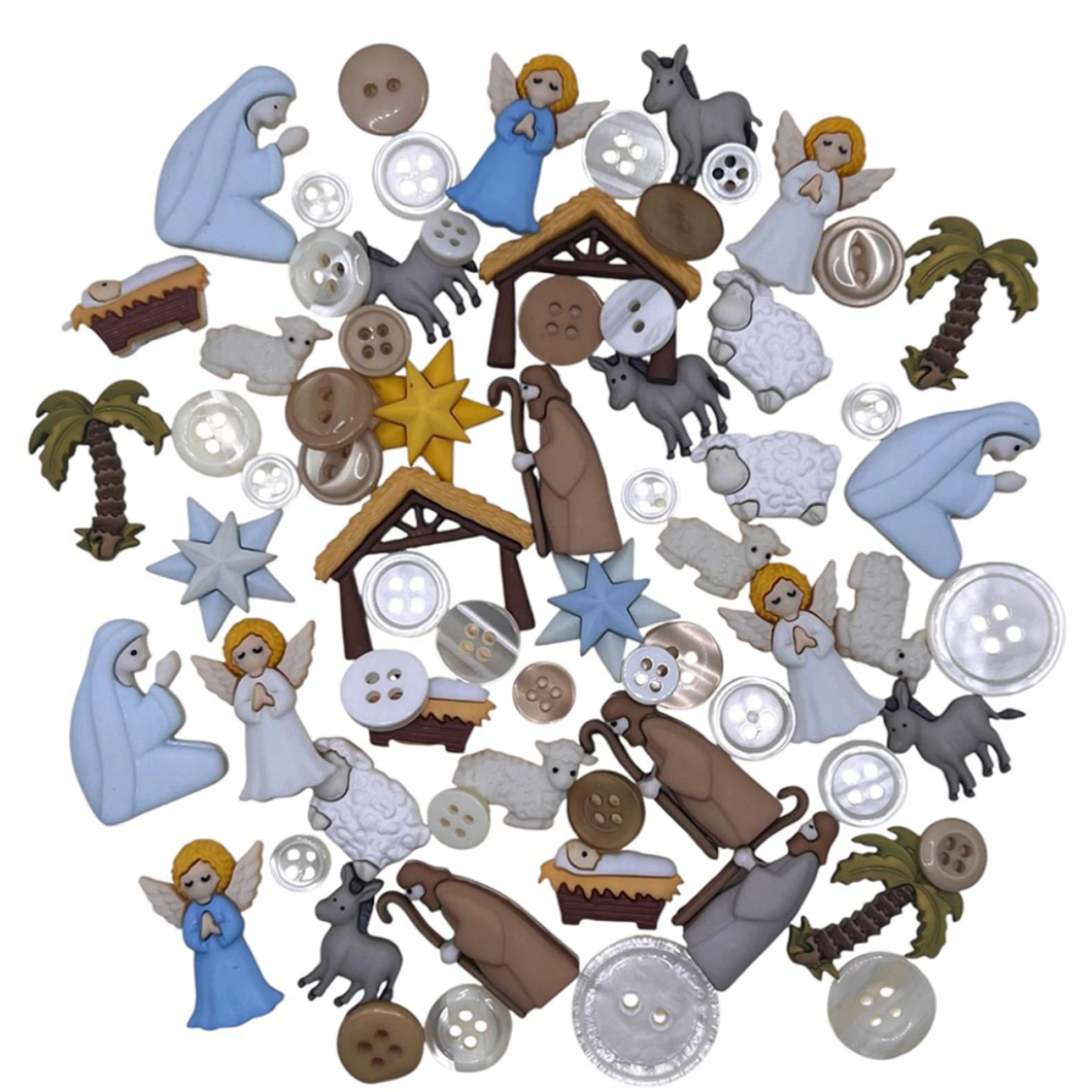 NEW Nativity Value Pack Christmas Buttons Set – Heavenly Fabric Shop