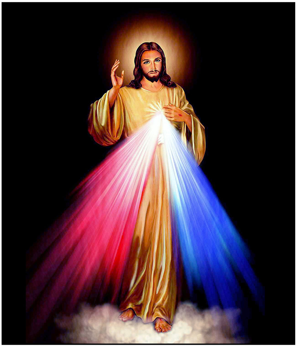 Divine Mercy Jesus Cotton Fat Quarter Panel – Heavenly Fabric Shop