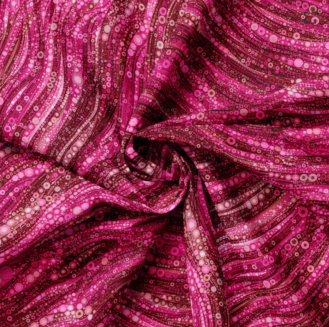 Gigi In The Garden Abstract Circles Pink Cotton Fabric – Heavenly ...