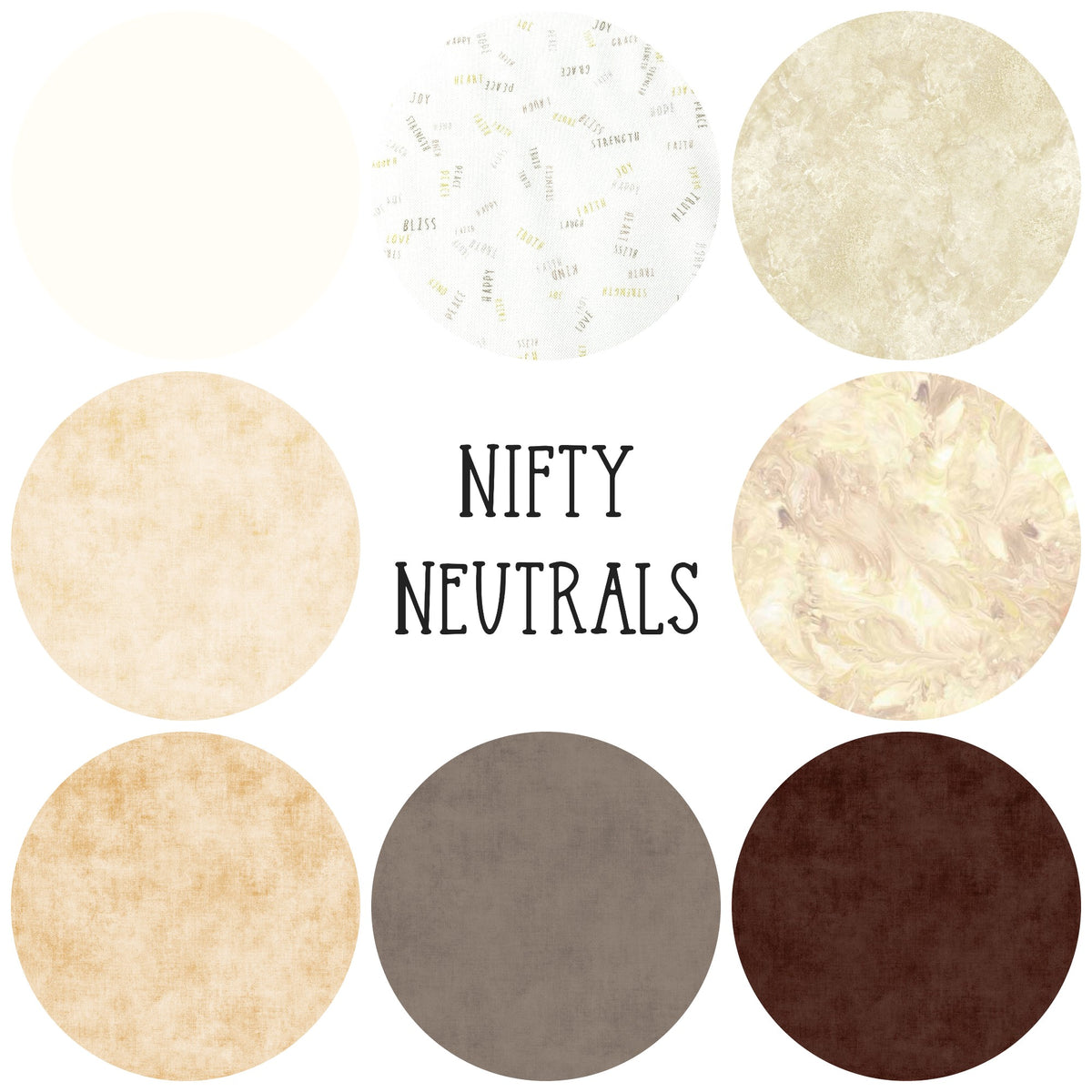 Nifty Neutrals Blenders Cotton Fat Quarter Bundle – Heavenly Fabric Shop