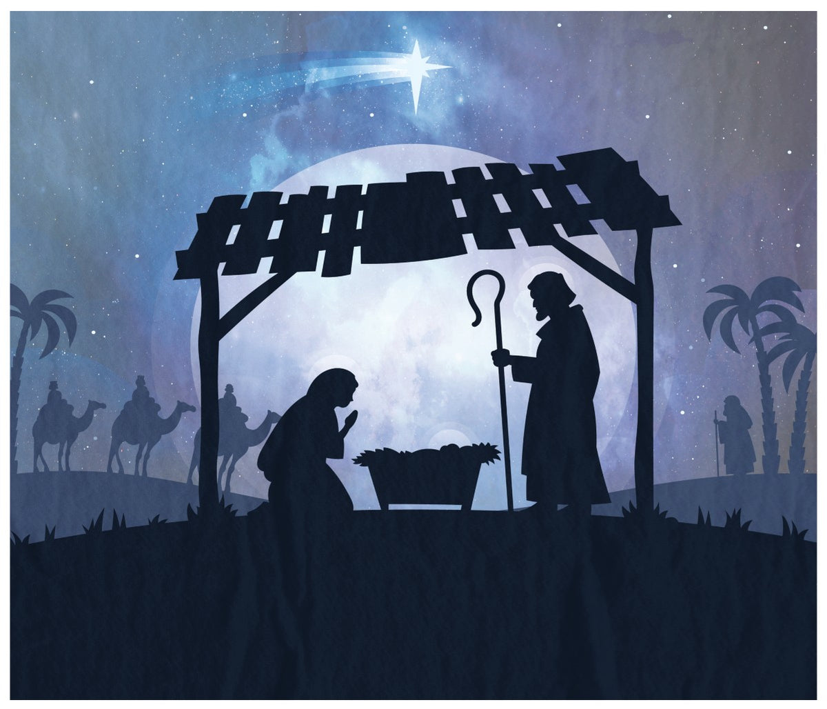 Night Sky Nativity Cotton Fat Quarter Panel – Heavenly Fabric Shop