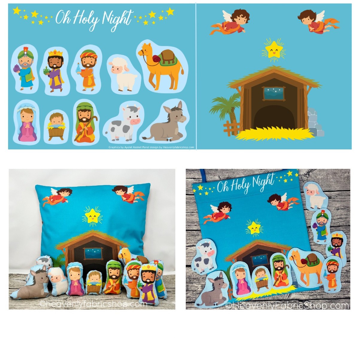 Oh Holy Night Nativity Play Set Cotton Fabric & Dual Project Patterns ...