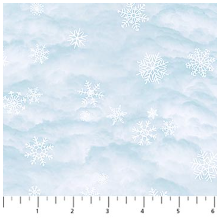 Silent Night Snow Pale Blue Cotton Fabric – Heavenly Fabric Shop