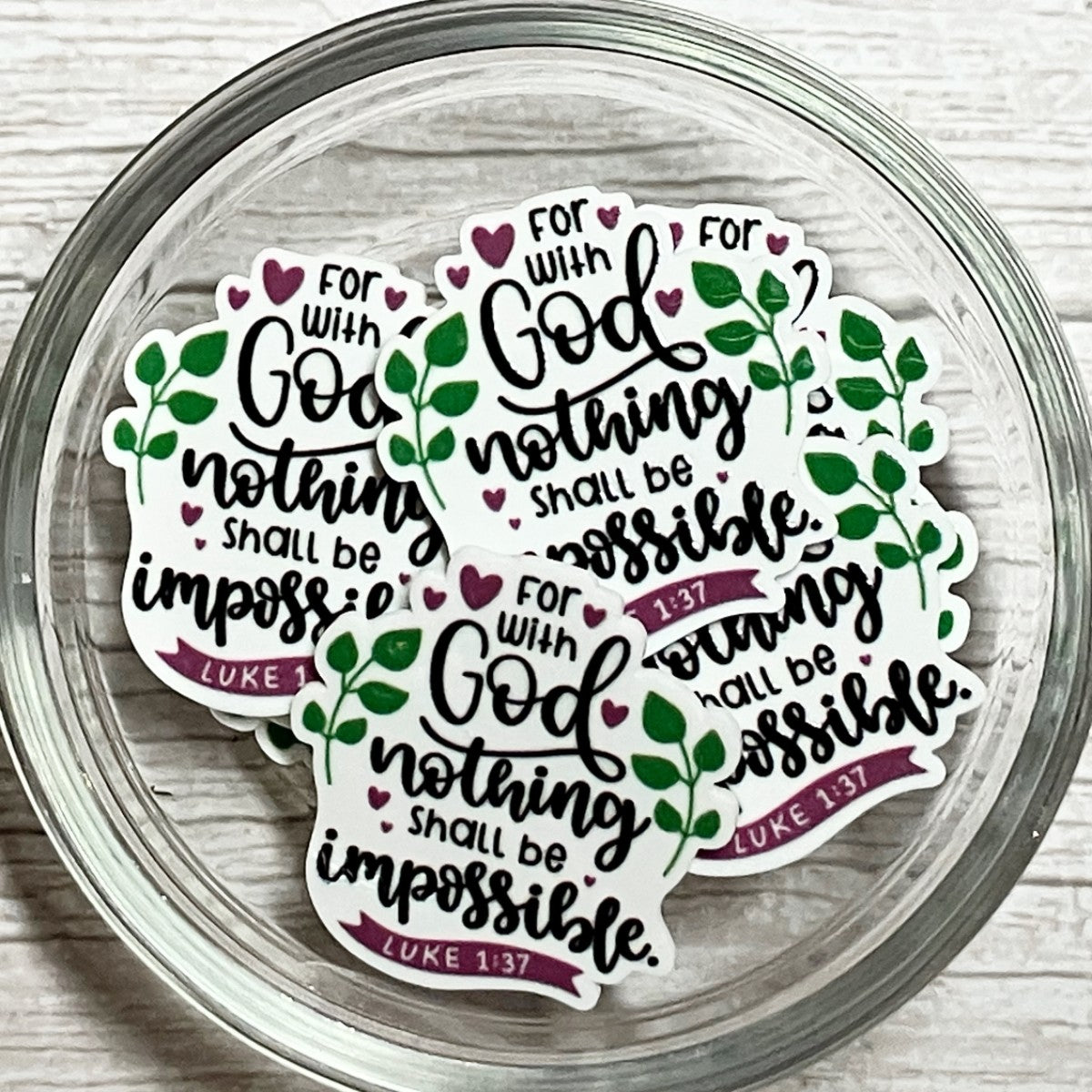 With God Nothing Is Impossible Luke 1:37 Planar Resin Flatback ...