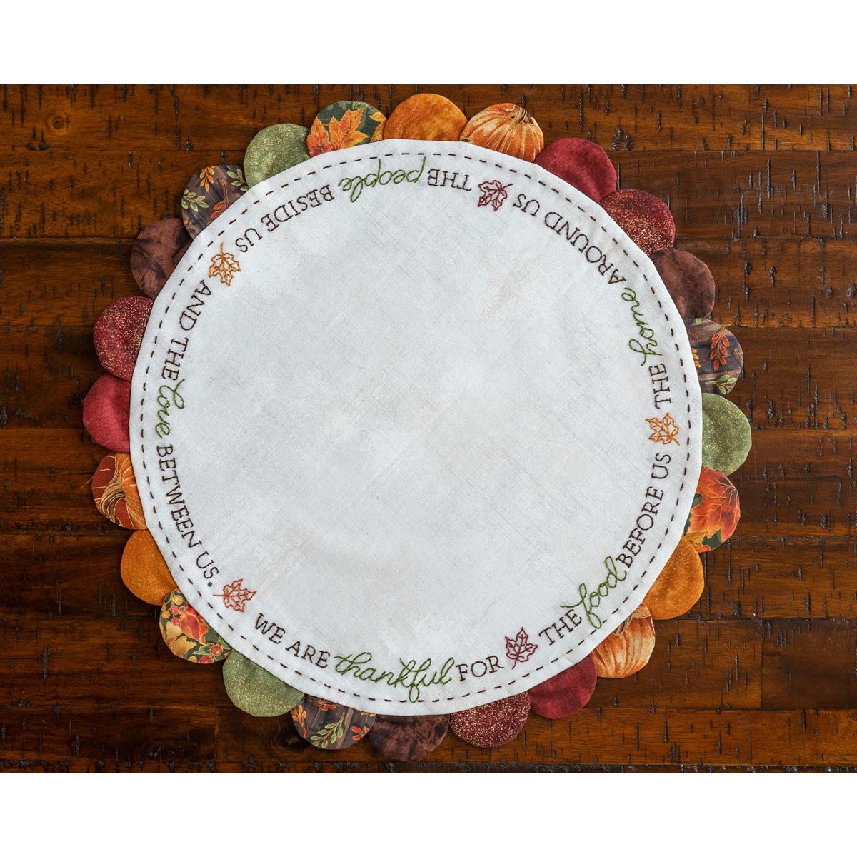 Thankful Scalloped Table Topper Pattern & Iron On Transfer – Heavenly ...